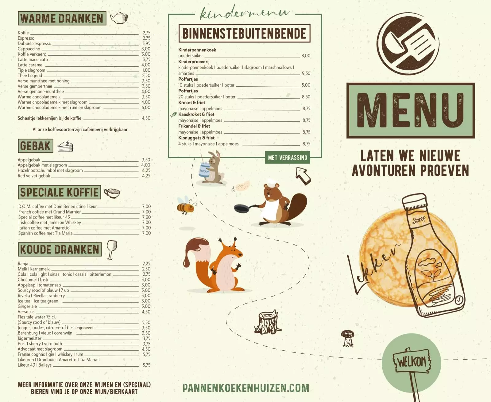 Onze menukaart | Pannenkoekenhuizen